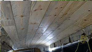 Wanderlust Bus Ceiling Installation: Gold on the Ceiling